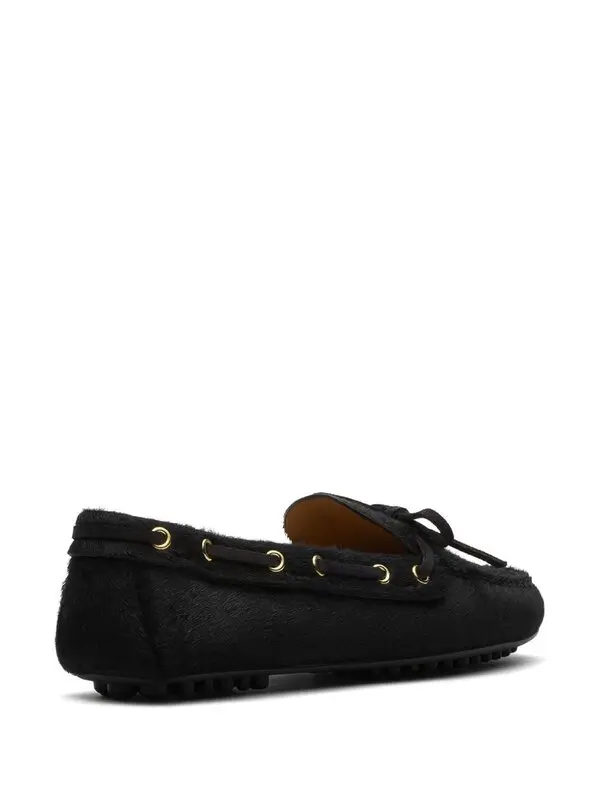 Car Shoe Calf Hair Driving Shoes - Black