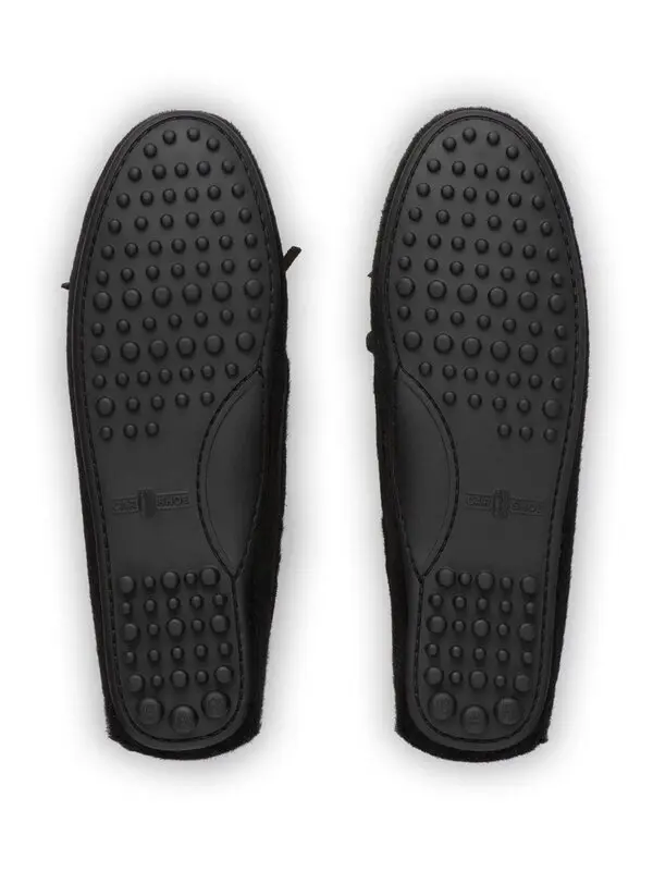 Car Shoe Calf Hair Driving Shoes - Black