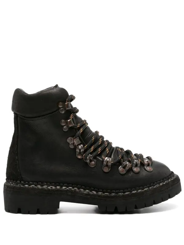 Guidi Lace-up Leather Boots - Black