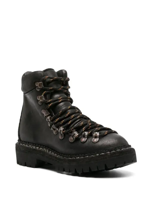 Guidi Lace-up Leather Boots - Black