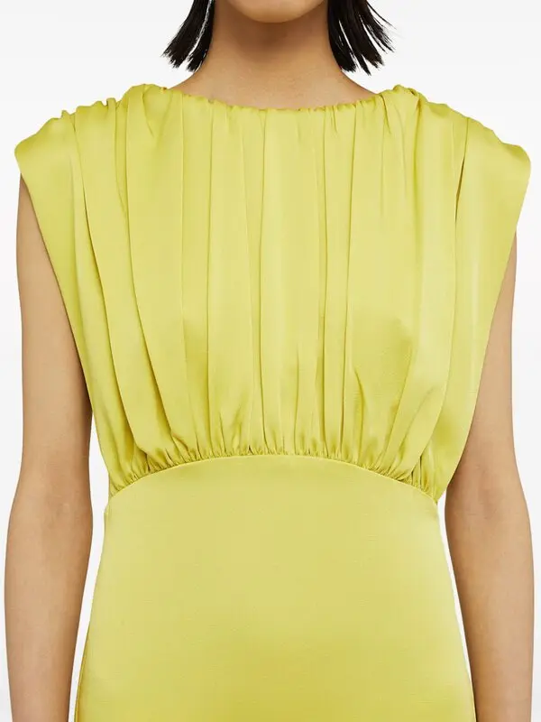 JIL SANDER Gathered Sleeveless Midi Dress - Green