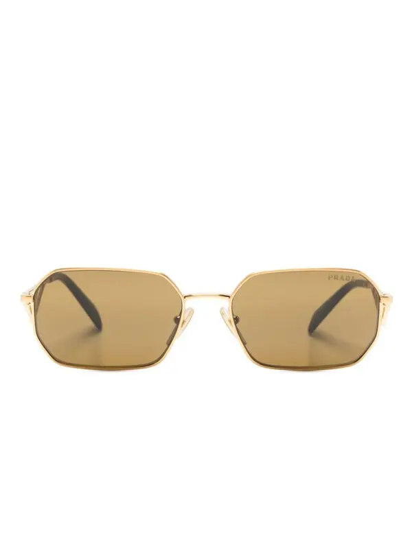 Prada 0pr A51s Hexagonal Sunglasses - Gold