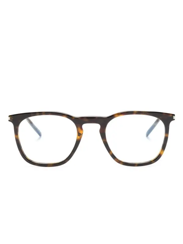 Saint Laurent Tortoiseshell-effect Square-frame Glasses - Brown