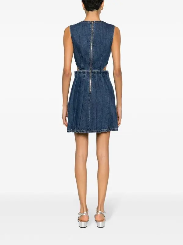 SELF-PORTRAIT Cut-out Denim Minidress