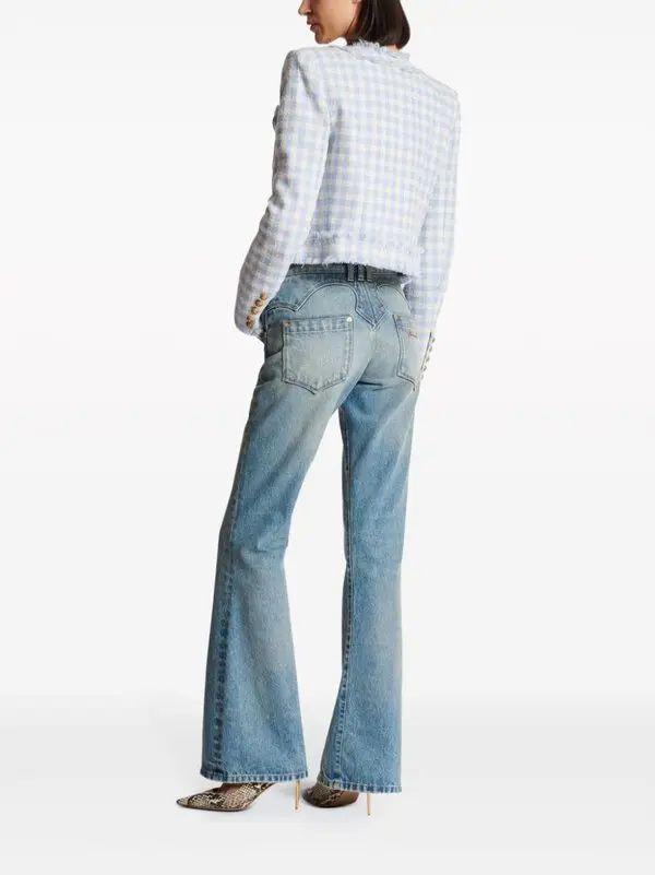 Balmain Gingham Tweed Jacket - Blue