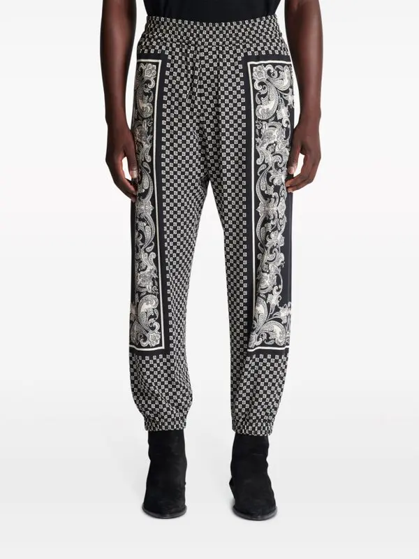 Balmain Monigram-print Elasticated-waistband Track Pants