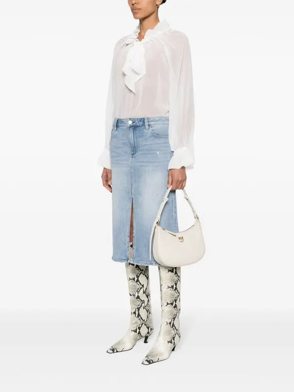 Pinko Mini Love Bag Half Moon Shoulder Bag - White