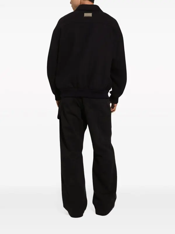 Dolce & Gabbana Logo-plaque Zip-up Bomber Jacket - Blue