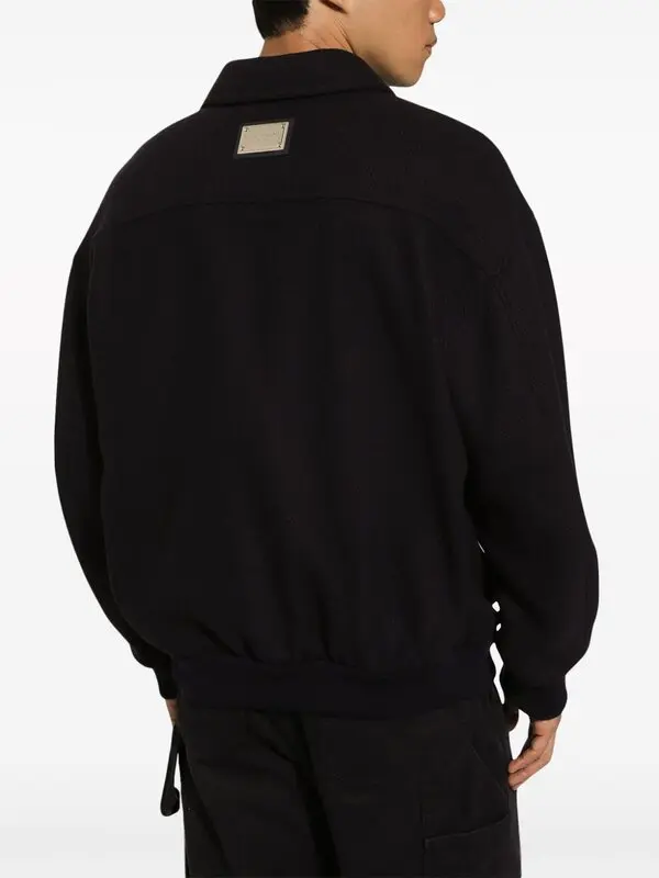 Dolce & Gabbana Logo-plaque Zip-up Bomber Jacket - Blue