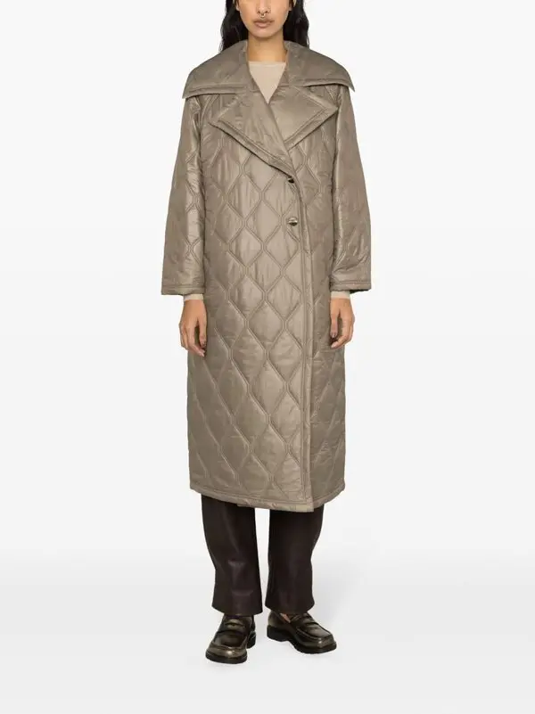 GANNI Quilted Recycled-shell Coat