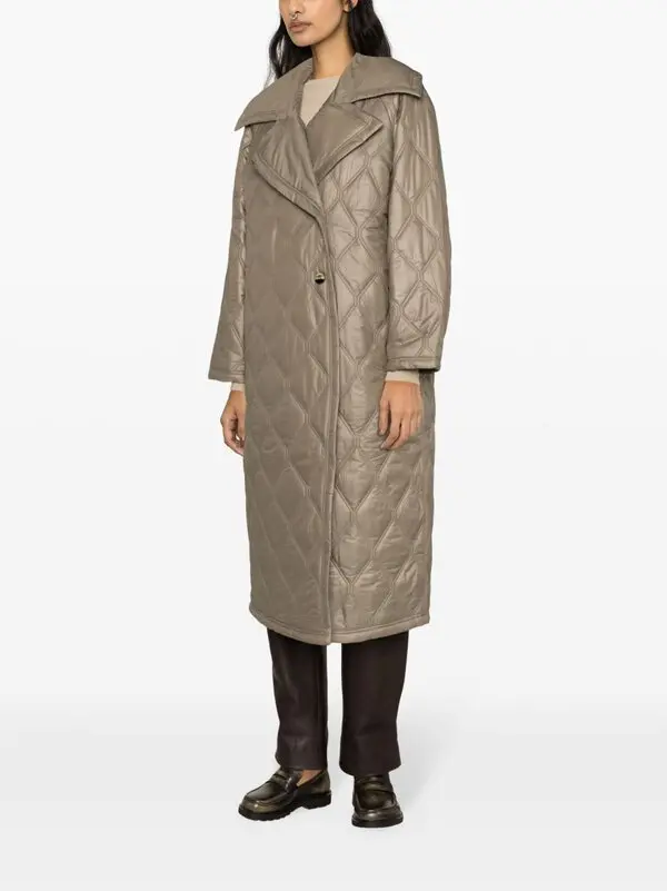 GANNI Quilted Recycled-shell Coat