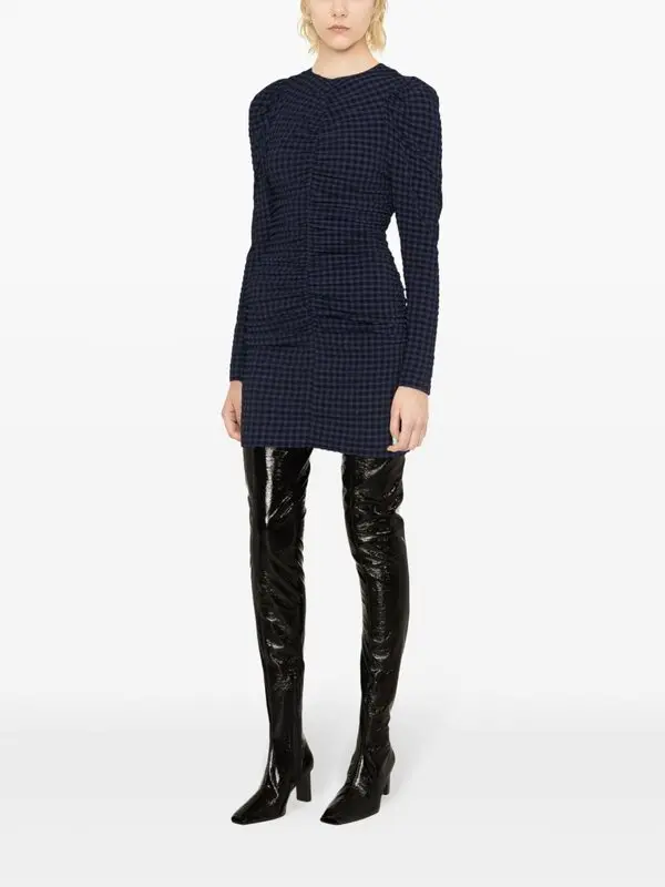 GANNI Checkered Seersucker Mini Dress