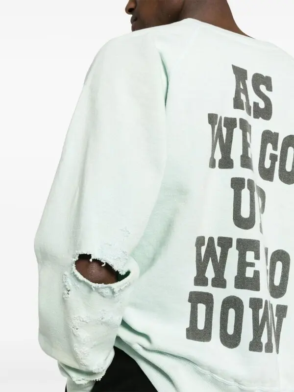 SAINT MXXXXXX Distressed Graphic-print Sweatshirt