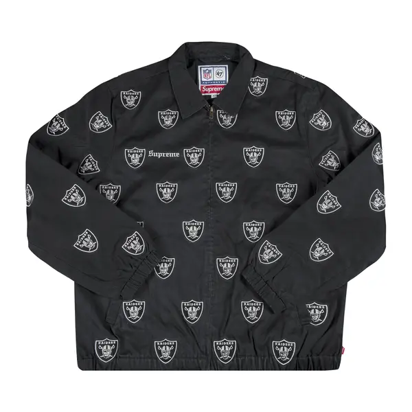 Supreme X Nfl Raiders '47 Embroidered Harrington Jacket - Black