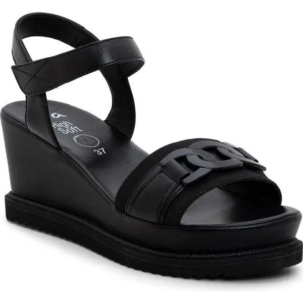 ARA Palmdale Wedge Platform Sandal - Black