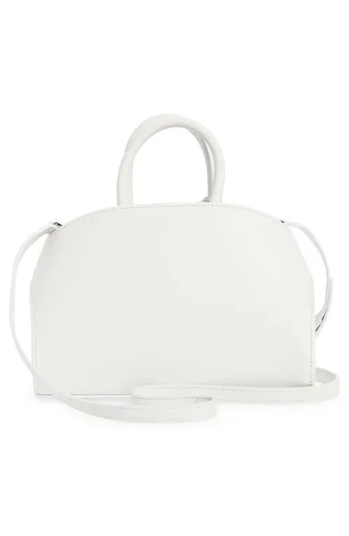 FERRAGAMO Mini Hug Leather Top Handle Satchel - Optic White
