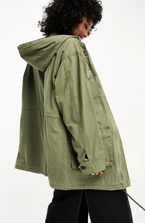 Asos Hooded Cotton Twill Parka