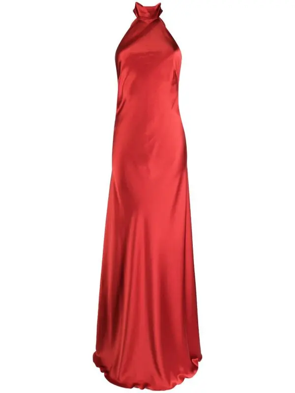 Michelle Mason Halterneck Gown - Red