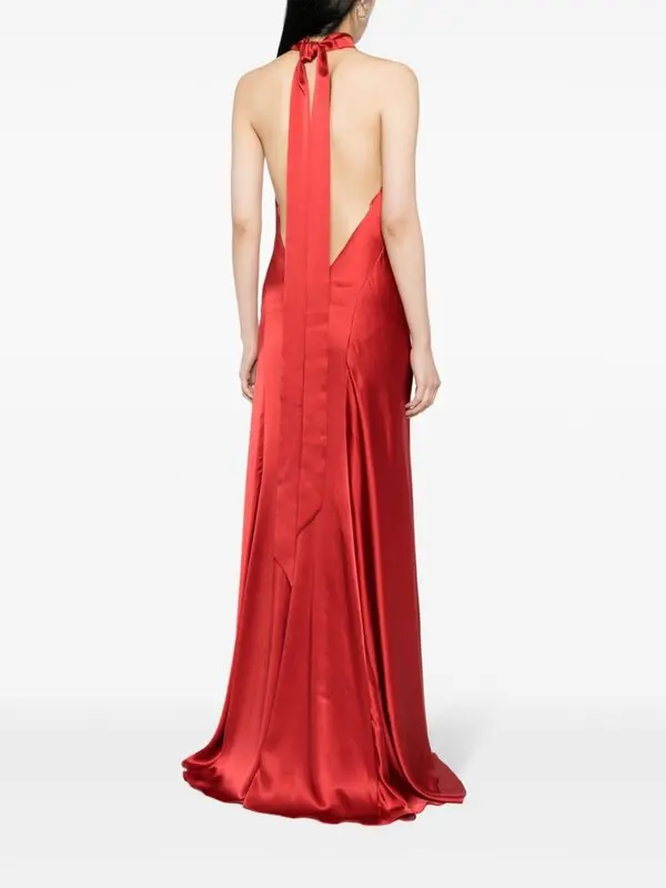 Michelle Mason Halterneck Gown - Red
