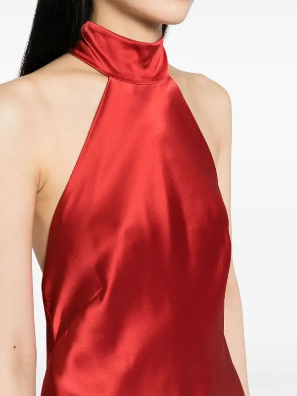 Michelle Mason Halterneck Gown - Red