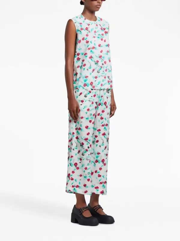 Marni Floral-print Sleeveless Blouse