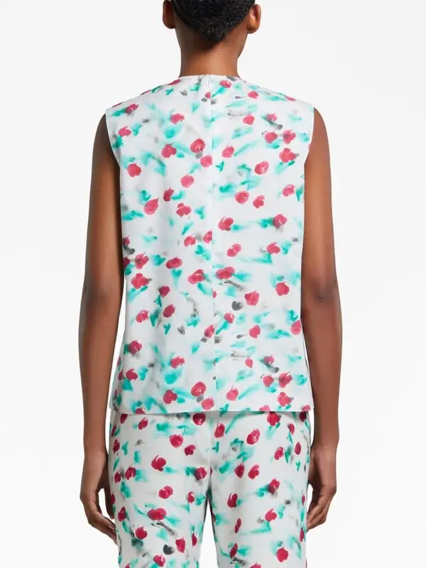 Marni Floral-print Sleeveless Blouse