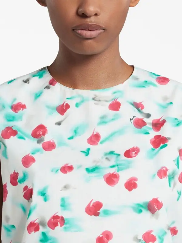 Marni Floral-print Sleeveless Blouse