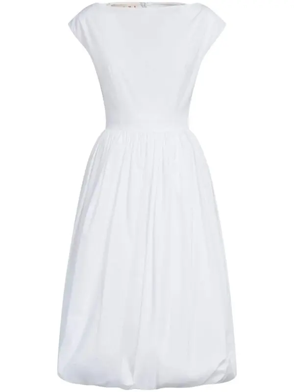 Marni Boat-neck Cotton Midi Dress