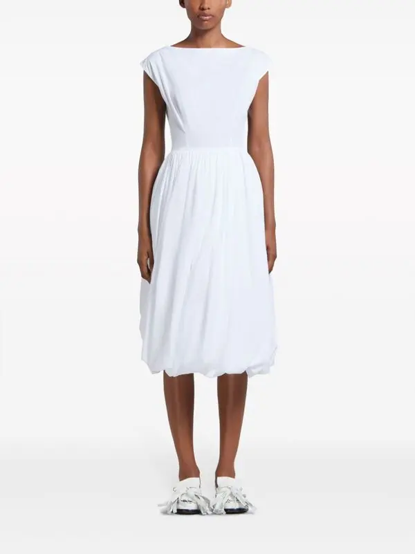 Marni Boat-neck Cotton Midi Dress