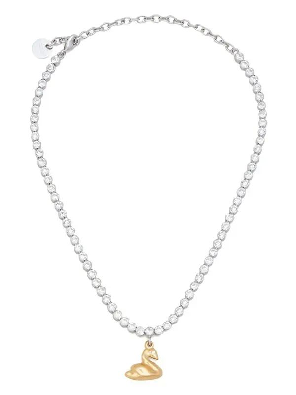 Marni Charm-detail Crystal Necklace - Gold