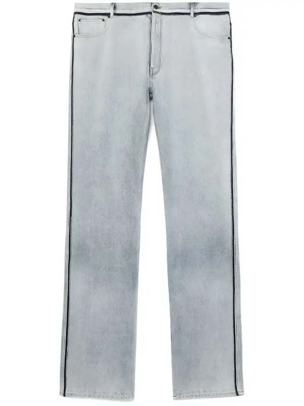 MAISON MARGIELA Contrasting-border Straight-leg Trousers - Blue