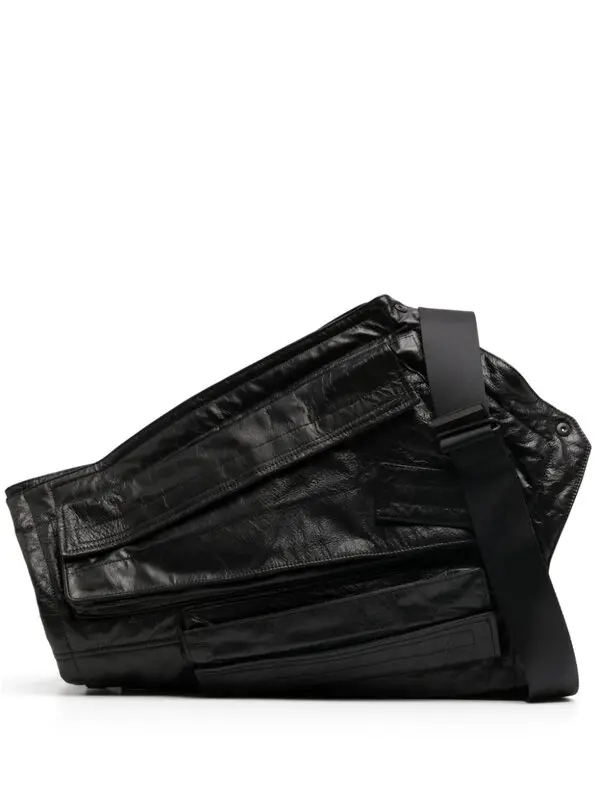 JULIUS Asymmetric Messenger Bag - Black