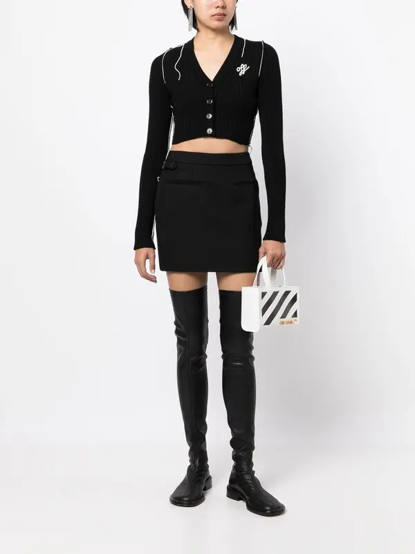 Off-White Outline Cropped Cardigan - Black