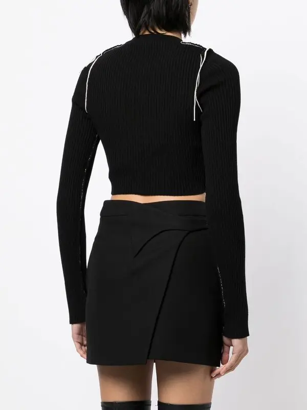 Off-White Outline Cropped Cardigan - Black