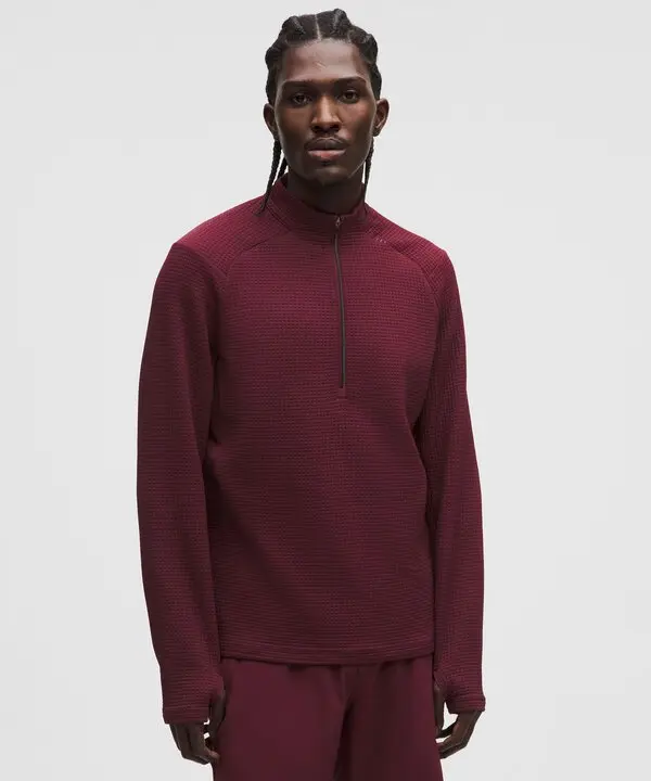 Lululemon Waffle-knit Half Zip - Burgundy Bay