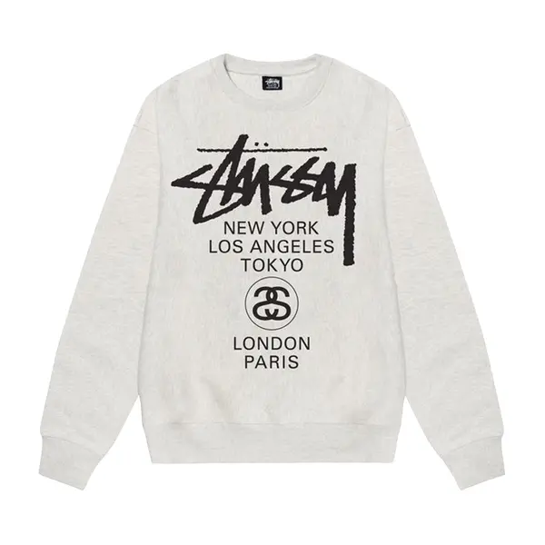 StÜssy World Tour Crewneck - Grey