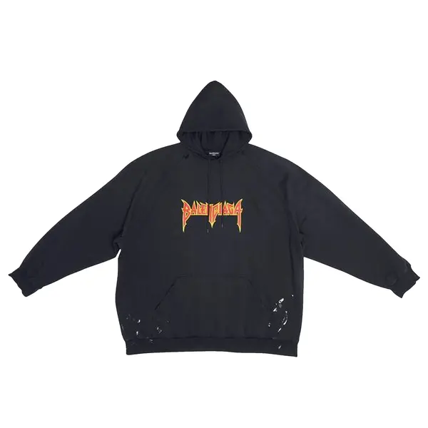 Balenciaga Metal Oversized Hoodie - Black