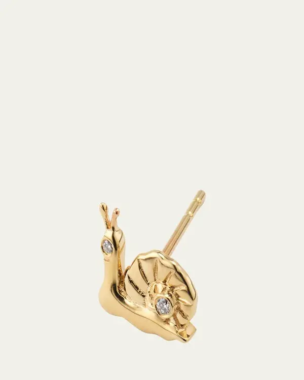 SYDNEY EVAN 14k Diamond Small Snail Stud Earring