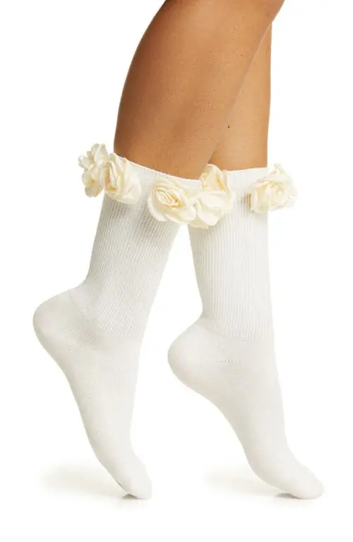 HIGH HEEL JUNGLE Ring A Rosie Crew Socks - Ivory