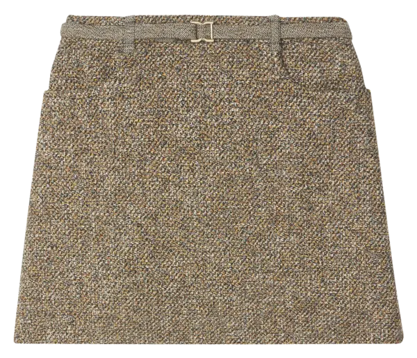 Chloé Belted Wool-blend Tweed Mini Skirt