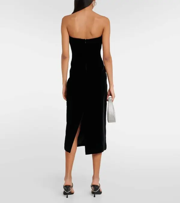 Wardrobe.NYC Strapless Velvet Midi Dress