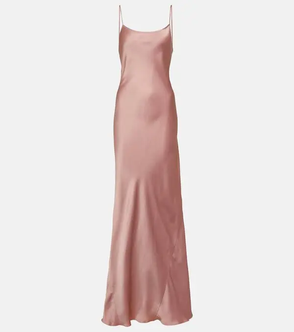 Victoria Beckham Cami Maxi Slip Dress - Pink - 30% Off | Editorialist