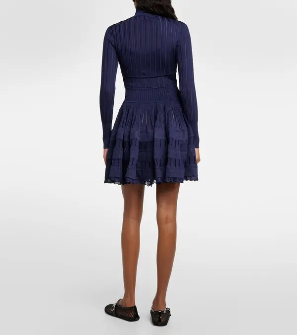 Alaïa Crinoline Cropped Cardigan - Blue