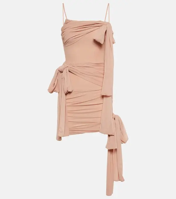 Blumarine Ruched Jersey Minidress - Pink