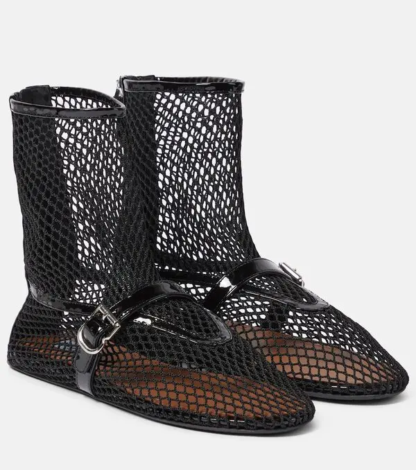 Alaïa Fishnet Ankle Boots