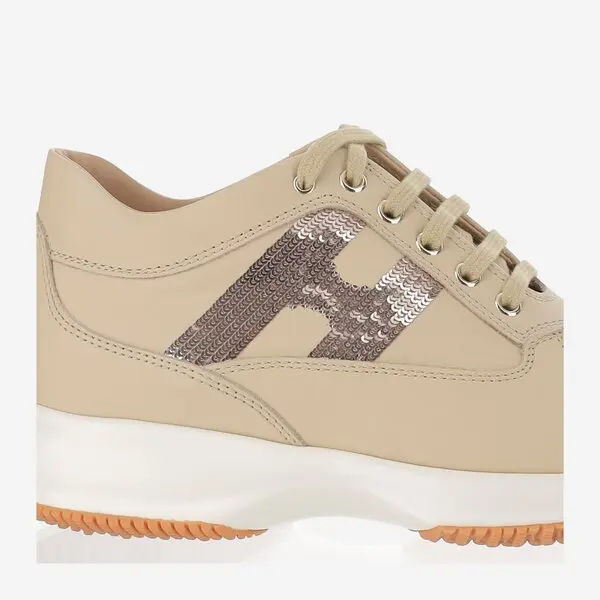 Hogan Interactive Leather Sneakers - Beige