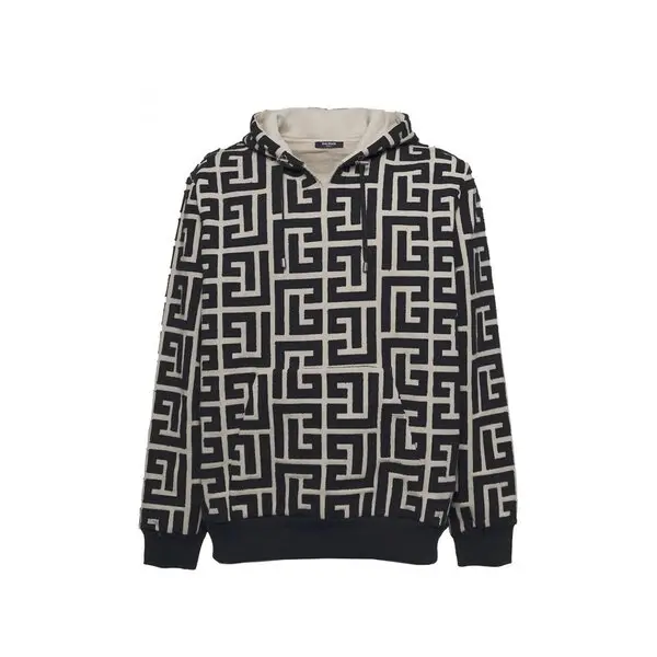 Balmain Monogrammed Hooded Sweatshirt