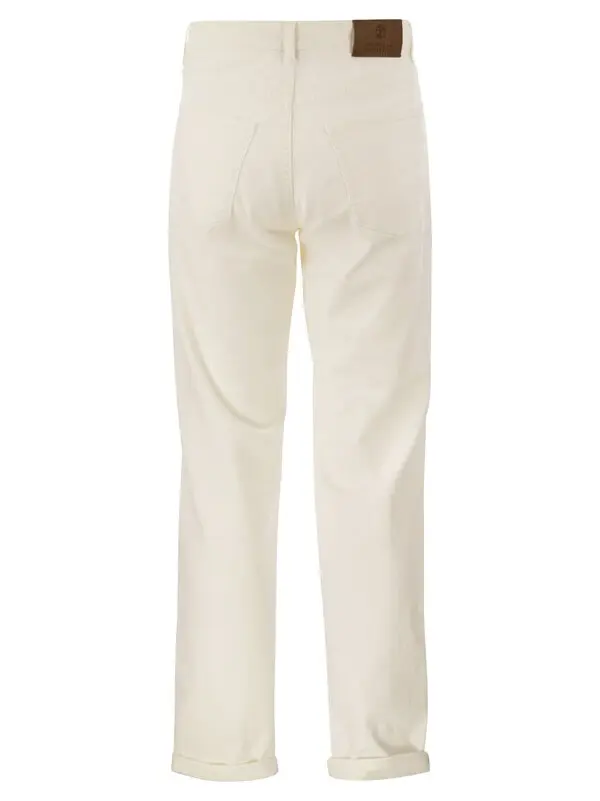 Brunello Cucinelli Five Pocket Traditional Fit Trousers In Light Comfort Dyed Denim