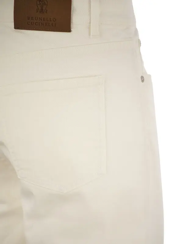 Brunello Cucinelli Five Pocket Traditional Fit Trousers In Light Comfort Dyed Denim