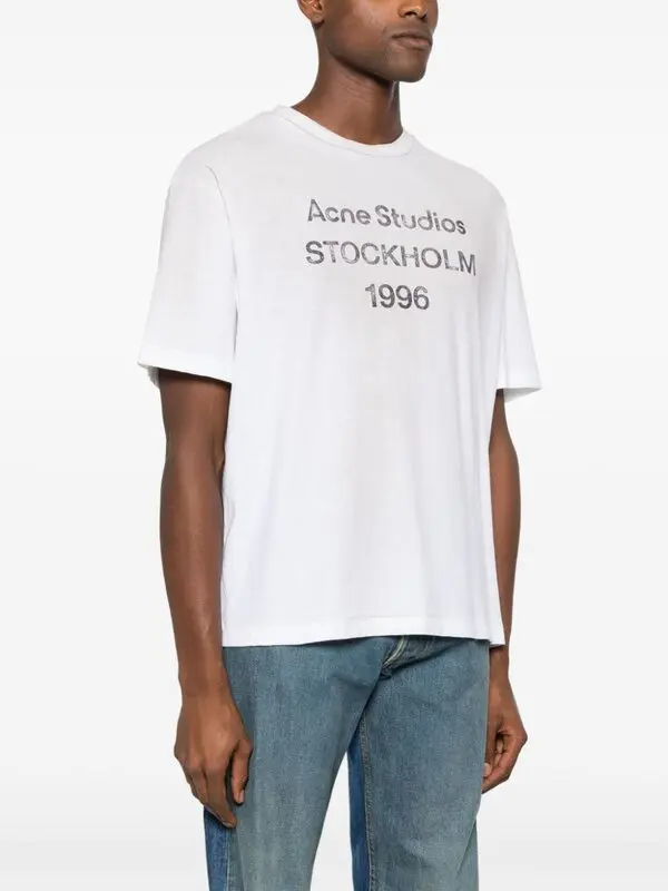 Acne Studios Logo Print Relaxed-fit T-shirt - Neutrals